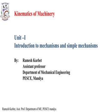 Kinematics of Machinery | PPTX