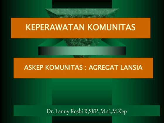 MATERI TENTANG KONSEP DASAR LANSIA PPT BAHAN AJAR | PPTX