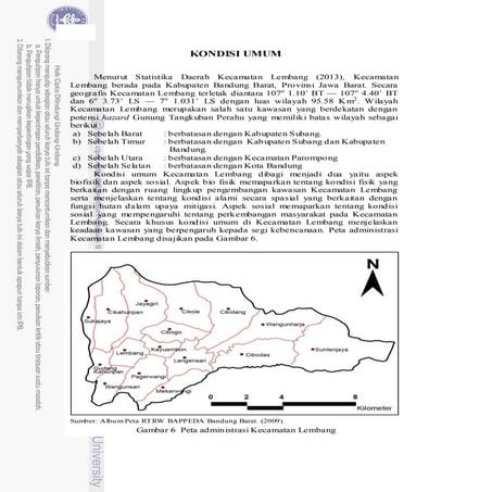 KONDISI UMUM. Gambar 6 Peta administrasi Kecamatan Lembang. Sumber ...