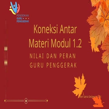 koneksi antar materi 1.2 modul cgp guru p | PPT
