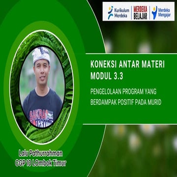 Koneksi Antar Materi Modul 3.3. Pengelolaan Program | PDF