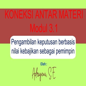Koneksi Antar Materi Modul 3.1 Oleh Ratih Yulia Ernalis | PDF