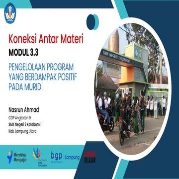 Koneksi Antar Materi Modul 3.3. Pengelolaan Program | PDF