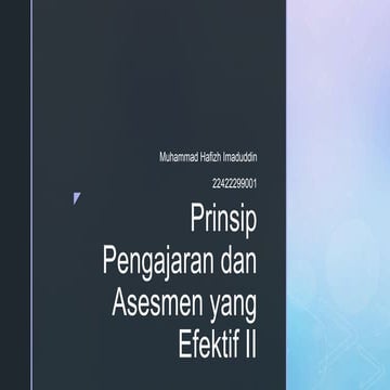 Siklus 1 prinsip pengajaran dan asesmen yang efektif 2. Program ...