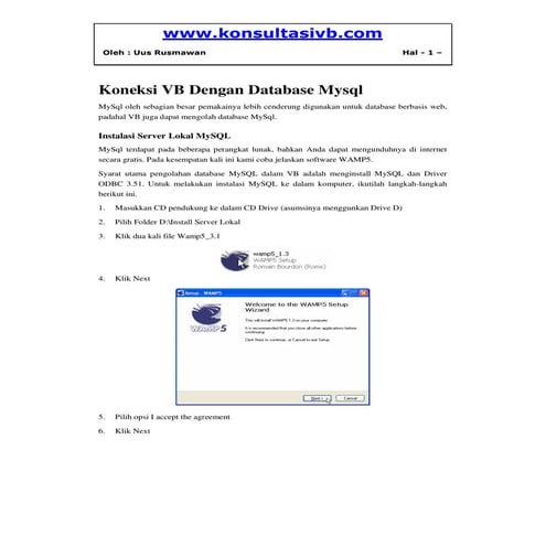Koneksi vb dengan database mysql | PDF