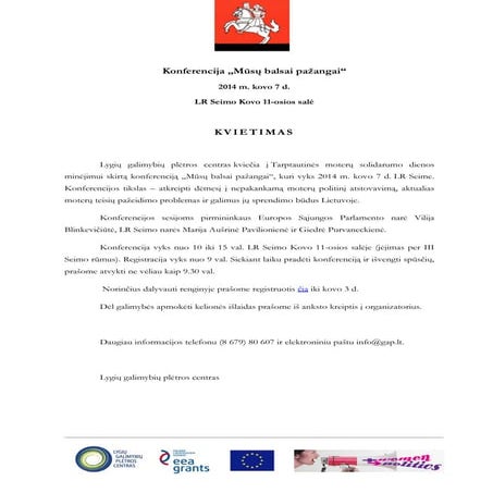 Konferencijos kvietimas ir programa (planuojama) | PDF