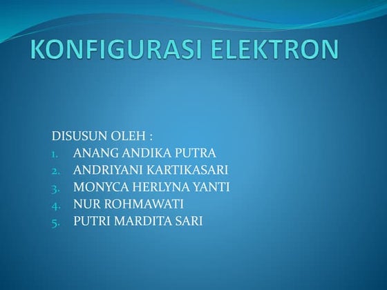 konfigurasi elektron | PPT