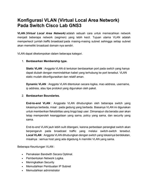 Pembelajaran cisco packet tracer VLAN | PDF