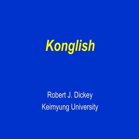 Konglish | PPT