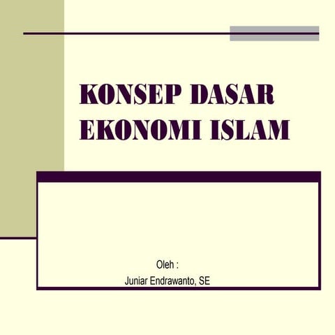 Konsep dasar ekonomi islam | PPT