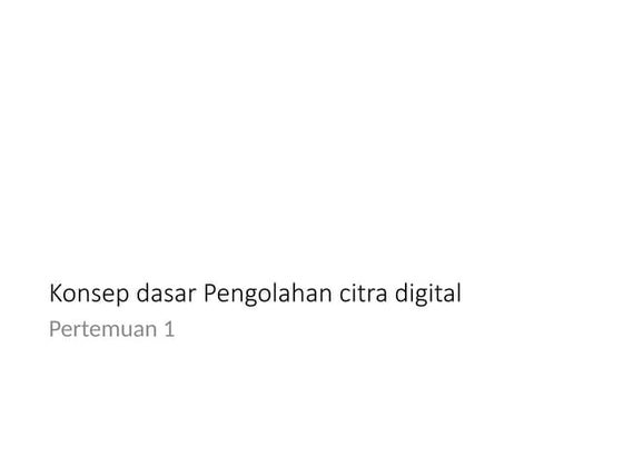 DASAR-DASAR PEMROSESAN CITRA - JENIS JENIS CITRA DIGITAL | PPTX