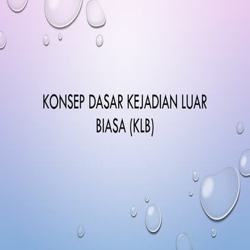 Konsep Dasar Kejadian Luar Biasa (KLB).. | PPTX