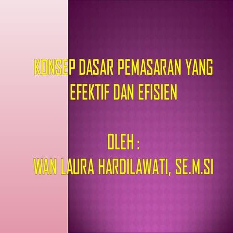 Konsep dasar pemasaran yang efektif dan efisien | PPT