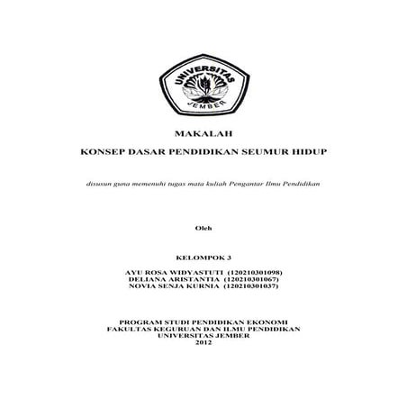 Konsep dasar pendidikan seumur hidup | DOC