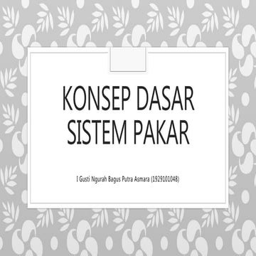 Konsep dasar sistem pakar | PPTX