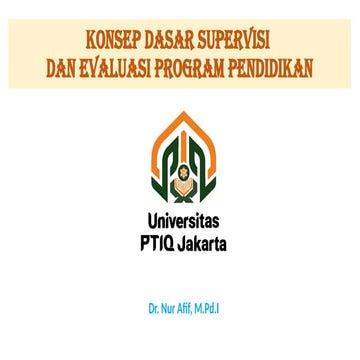 Konsep Dasar Supervisi Pendidikan manajemen | PPTX