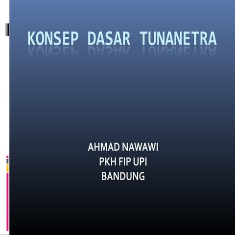Konsep Dasar Tunanetra | PPT