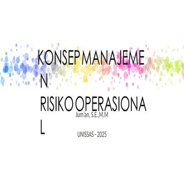KONSEP MANAJEMEN RISIKO OPERASIONAL.pptx manajemen | PPT