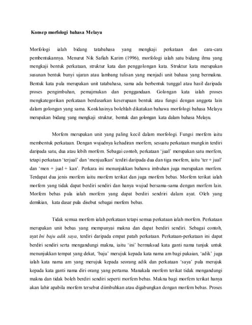 Morfologi bahasa melayu | PDF