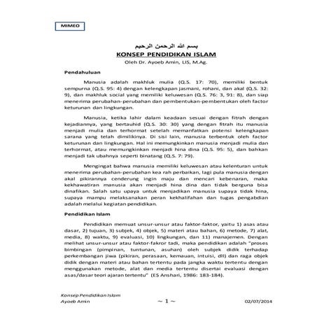 Konsep Pendidikan Islam | PPTX