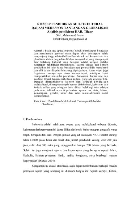 Landasan Pendidikan Multikultural di indonesia | PPT