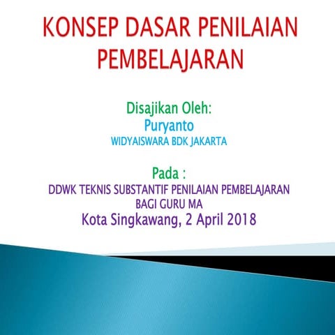 Konsep dasar penilaian pembelajaran | PPTX