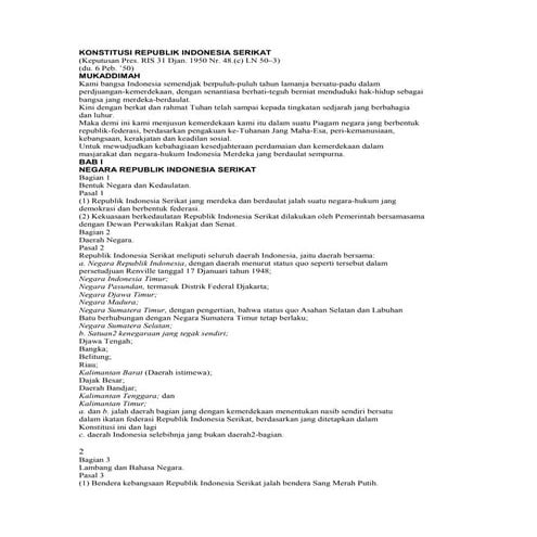 Konstitusi RIS | PDF