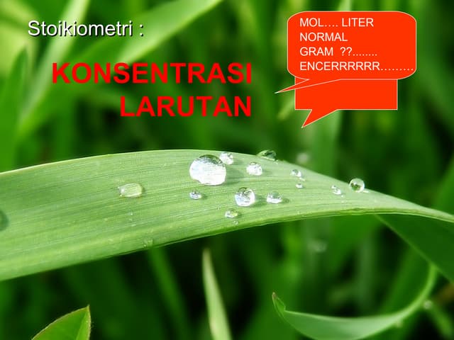 Perhitungan Pembuatan Larutan Pereaksi | PPTX