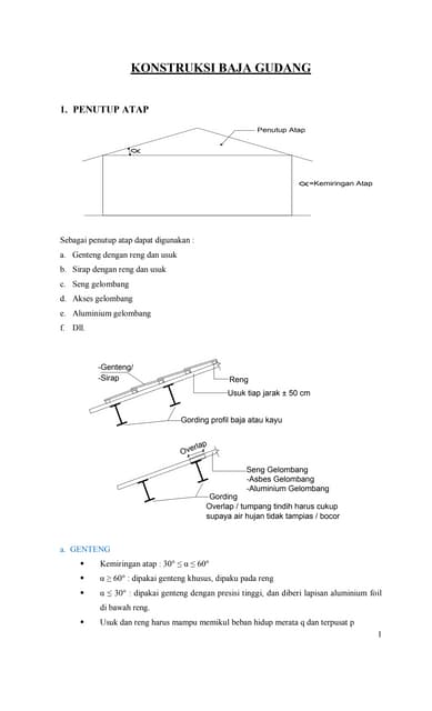Perencanaan gording Baja | PDF