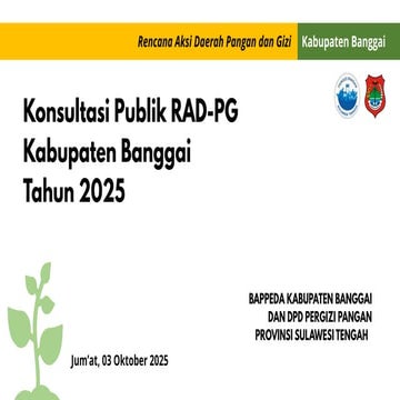 Konsultasi Publik RAD-PG Kabupaten Banggai Tahun 2025 | PDF