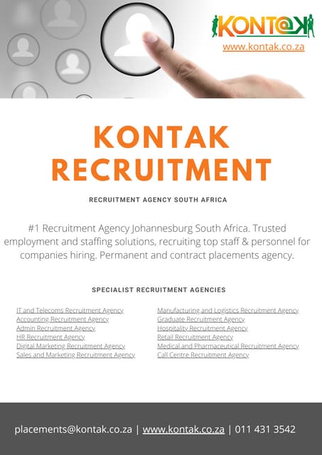 Kontak Recruitment, Recruitment agency at Kontak recruitment