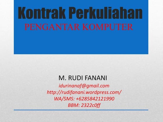 Kontrak perkuliahan | PPT