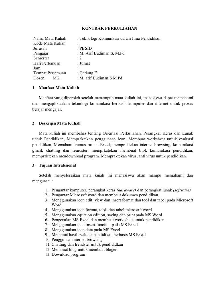 Kontrak perkuliahan