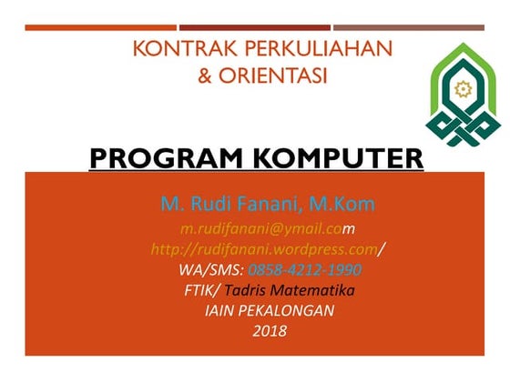 Kontrak perkuliahan | PPT