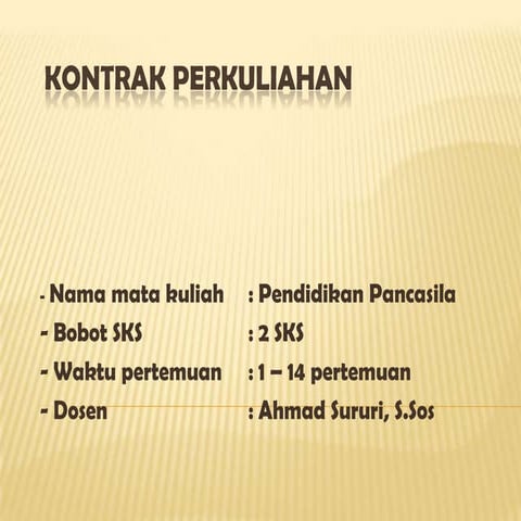 Kontrak perkuliahan p1 | PPTX