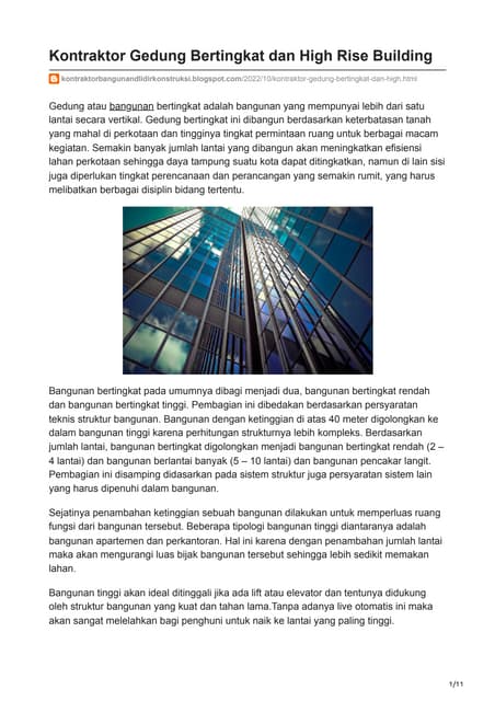 Sistem utilitas bangunan tinggi | PDF