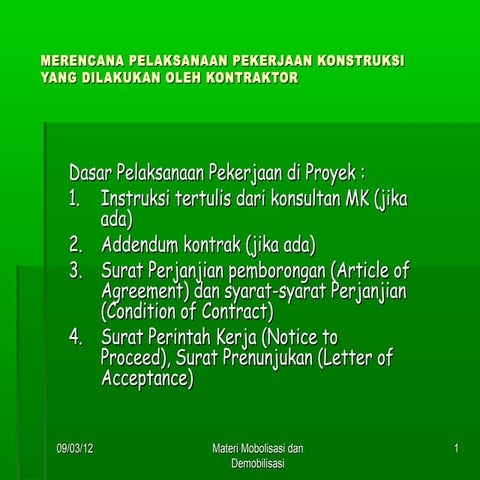 Kontraktor Mengelola Proyek Konstruksi | PPT