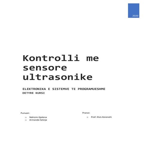 Kontrolli me sensore ultrasonike | PDF