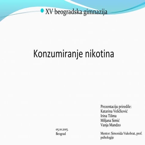 Konzumiranje nikotina | PPT