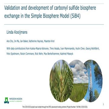 Kooijmans, Linda: Validation and development of carbonyl sulfide ...