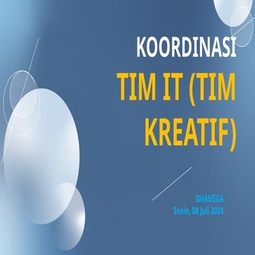 Koordinasi TIM IT dalam perencanaan kerja IT disekolah | PPTX