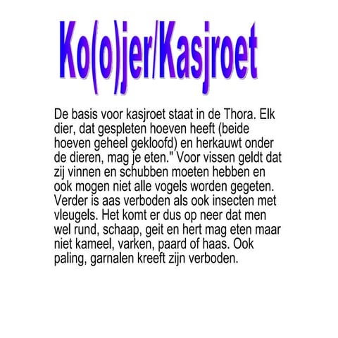 Koosjer Eten DE ECHTE | PPT