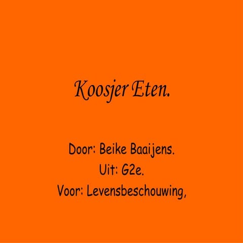 Koosjer Presentatie | PPT