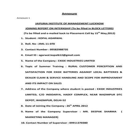 Annexure format | PDF