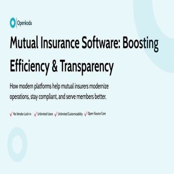 Mutual Insurance Software: Boosting Efficiency & Transparency | PDF