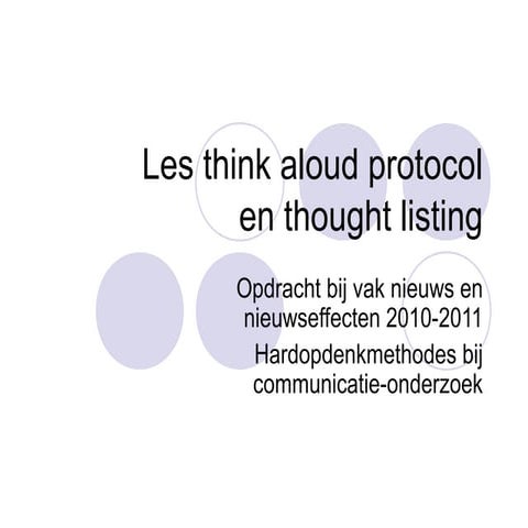 Kopie van les 3 think aloud protocol (1) | PPT