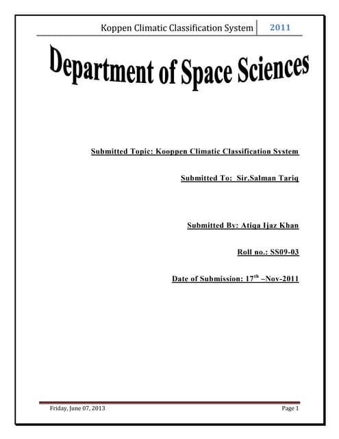 Koppen System Ppt