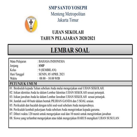 kop ujian SEKOLAH SMP.ppt