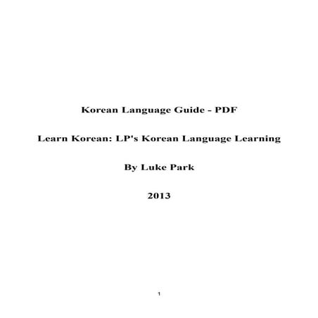 Korean language guide (2013) pdf | PDF