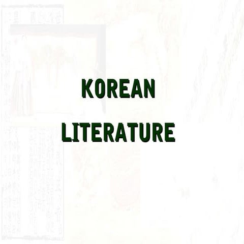 Korean literature | PPT